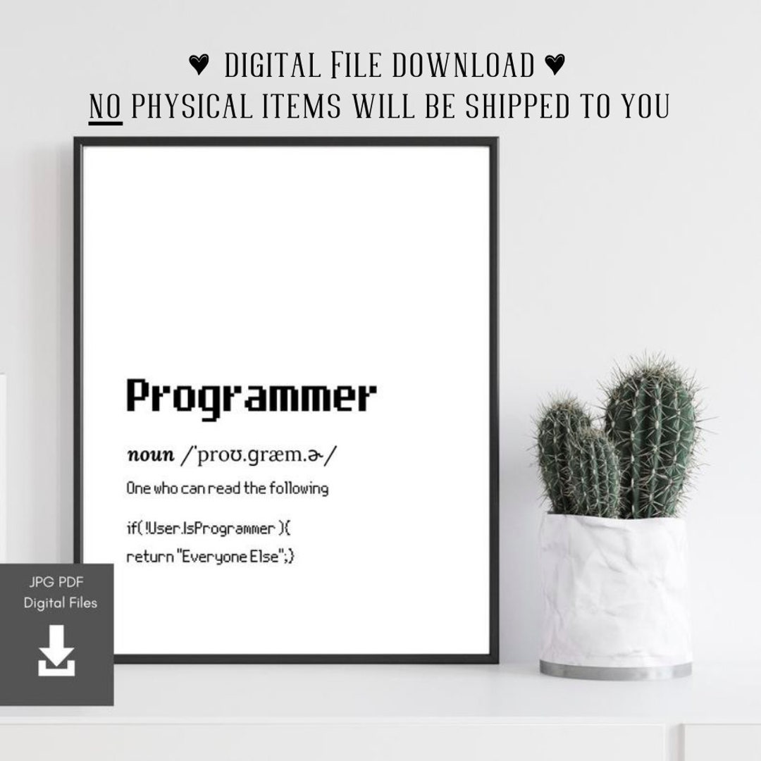 Funny Programmer Birthday Card Computer Programmer Art T Wall Decor Coder Coding Birthday 0223