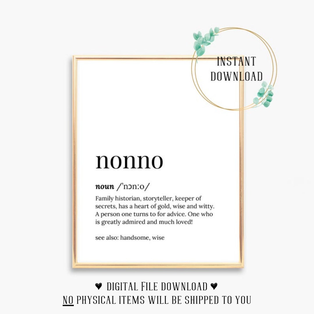 Nonno Gift Nonno Announcement for Nonno Frame Grandad Birthday Card ...