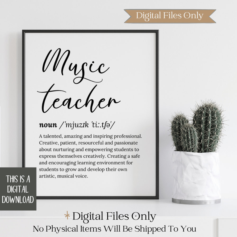 Music Teacher Thank You Card Gift Print Appreciation Gifts for | Etsy