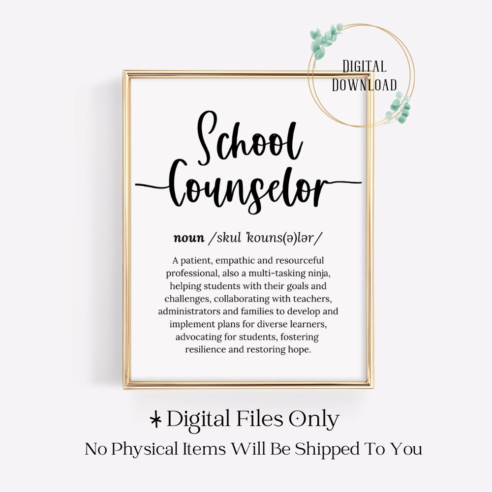 School Counselor Quotes Desk Gift Thank You Sign Counselling Gifts for ...