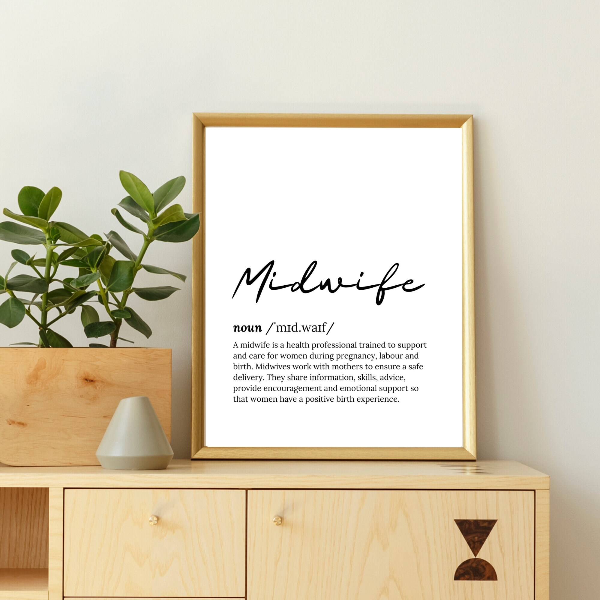 Midwife Poster Appreciation Gift Midwifery Print Thank You Card Nurse ...