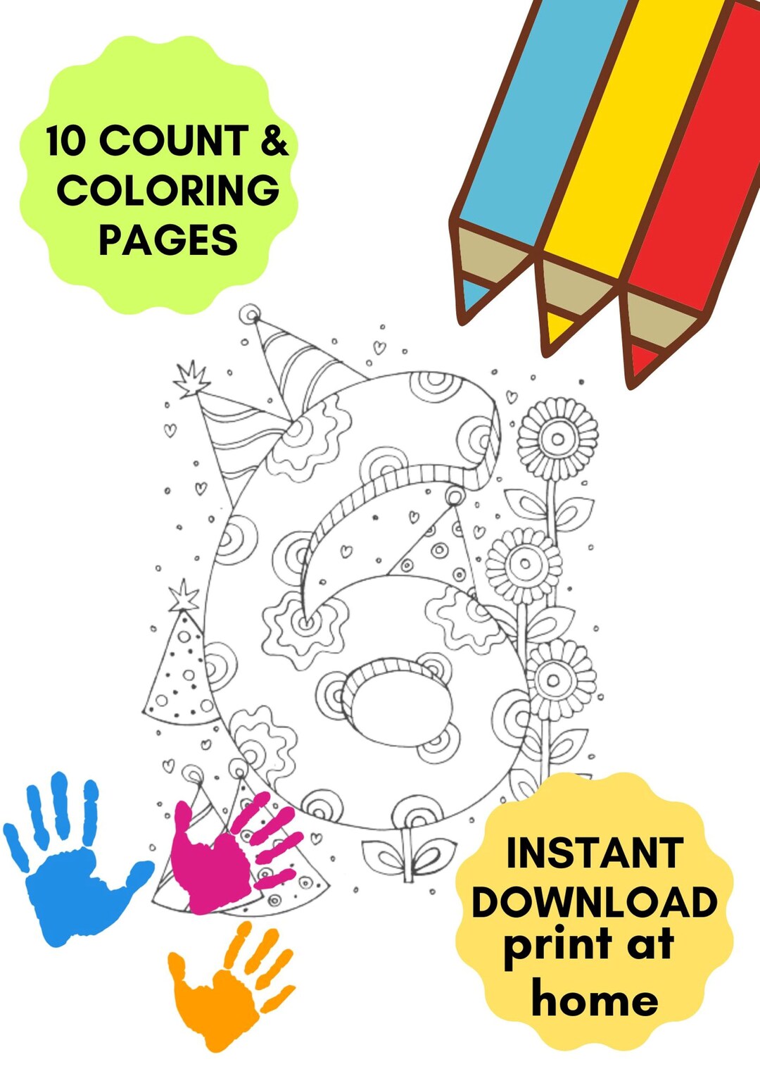 Printable 123 Number Coloring Pages, Kindergarten Printables, Maths ...