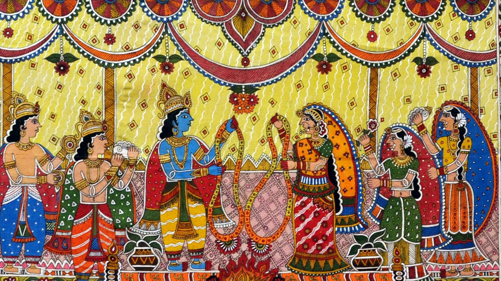 Ramayan Print,madhubani Painting, Madhubani Ramsita Vivah, Traditional ...
