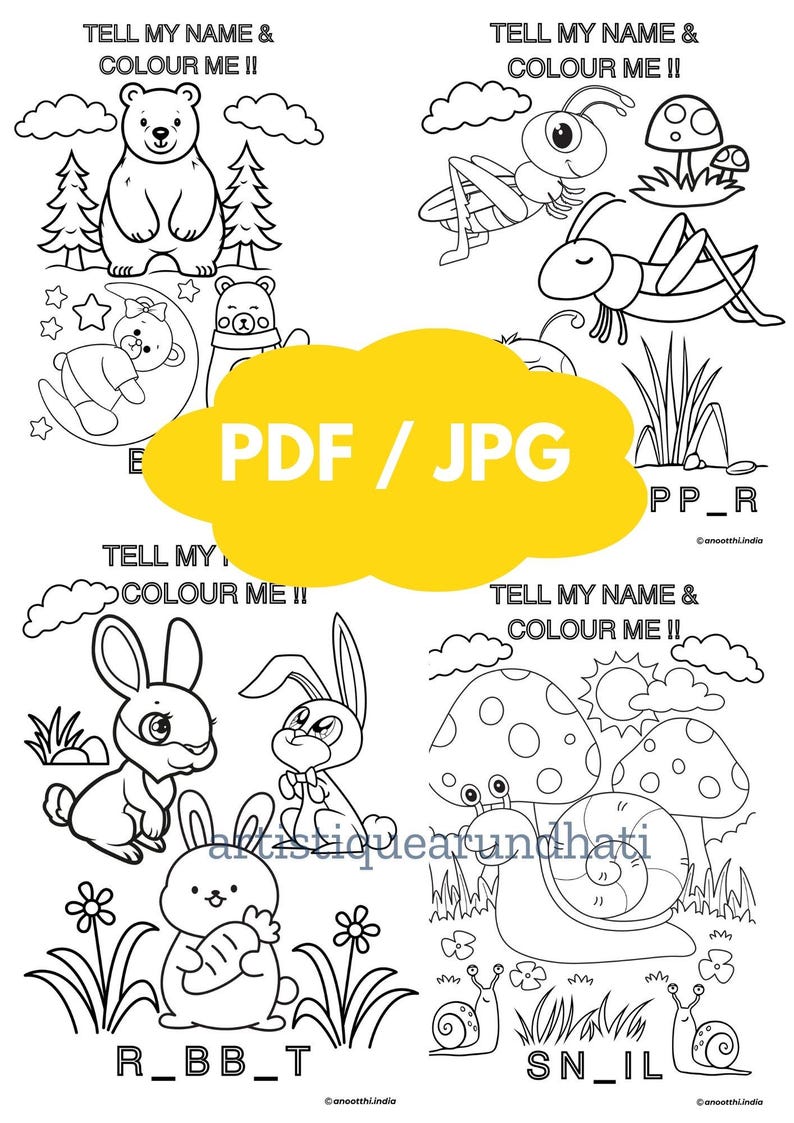 Buy Printable Safari Animals Coloring Pages | 30 Animals Coloring ...