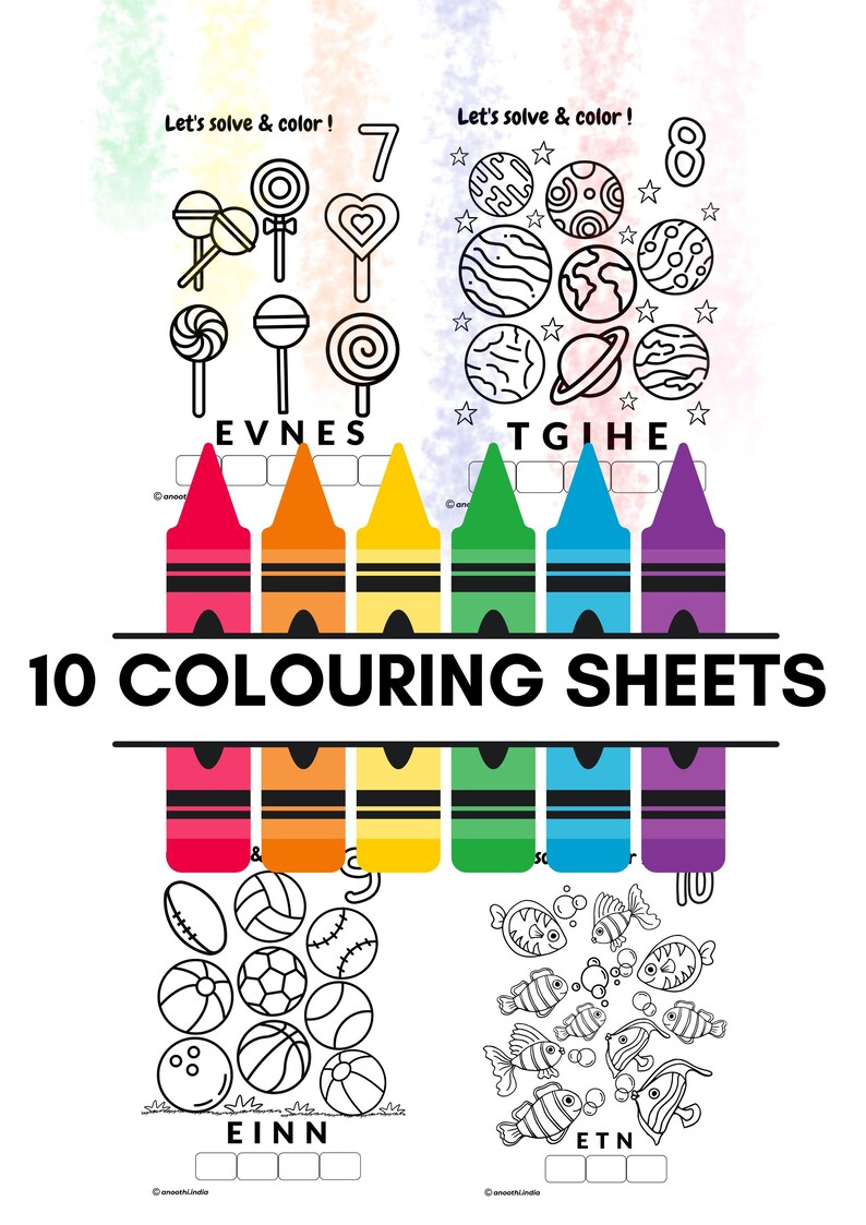 10 Printables Number Coloring Pages for Kids Number Solve & - Etsy UK