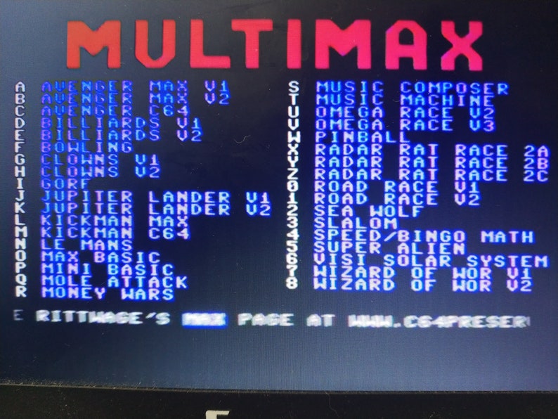Commodore Multimax Cartridge for MAX Machine/ultimax/commodore 64/C64 ...