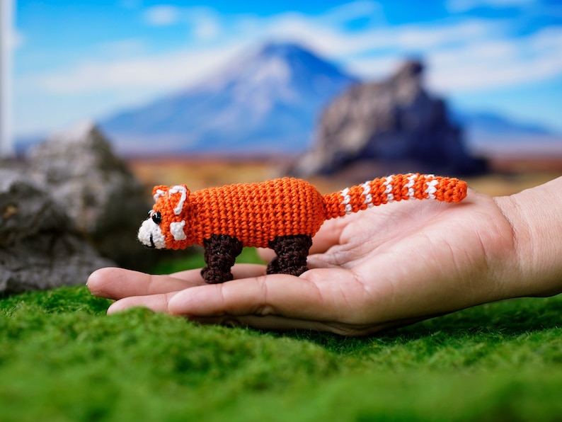 Tiny Red Panda Crochet Toy - Amigurumi Red Panda - Miniature Red Panda ...