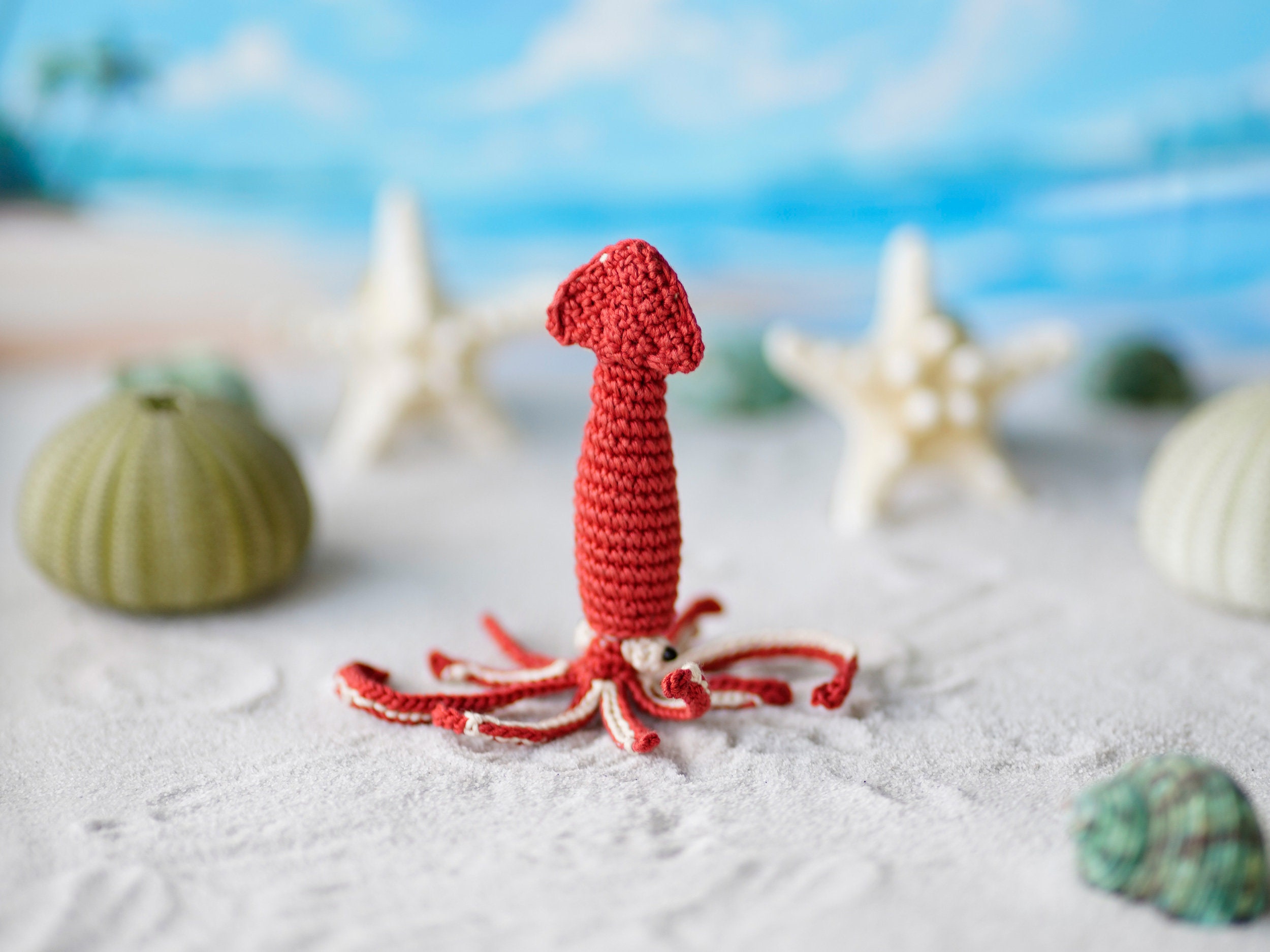 Mini Giant Squid Crochet - Crochet Squid Miniature Toy - Amigurumi ...