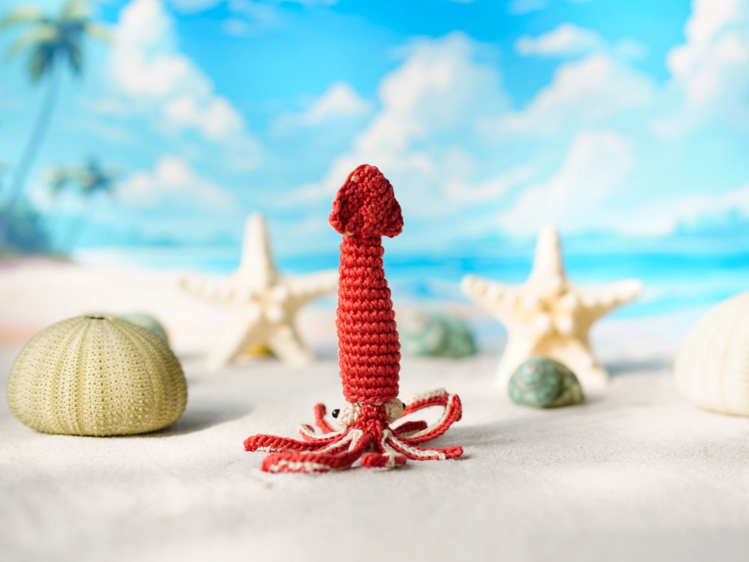 Mini Giant Squid Crochet - Crochet Squid Miniature Toy - Amigurumi ...