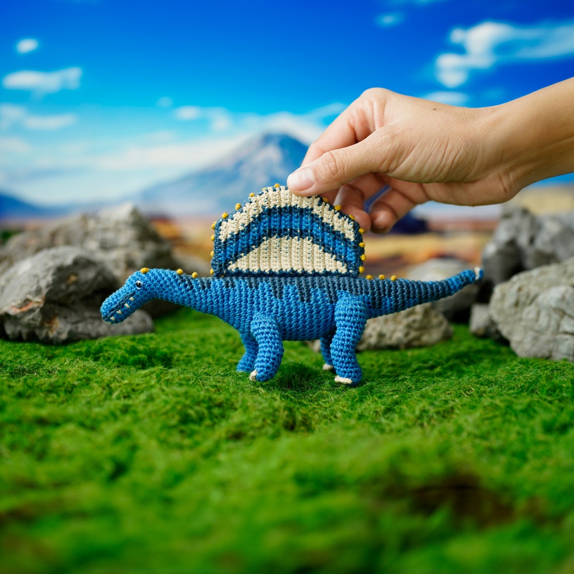 Mini Spinosaurus Crochet Plush Dinosaur | Small Stuffed Animals | Dino ...