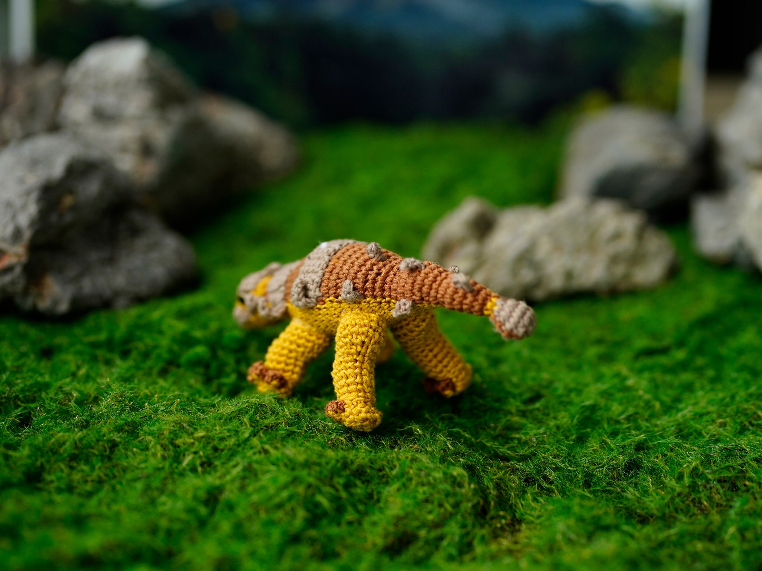 Crochet Mini Ankylosaurus Dinosaur - Miniature Crochet Dino - Finished ...
