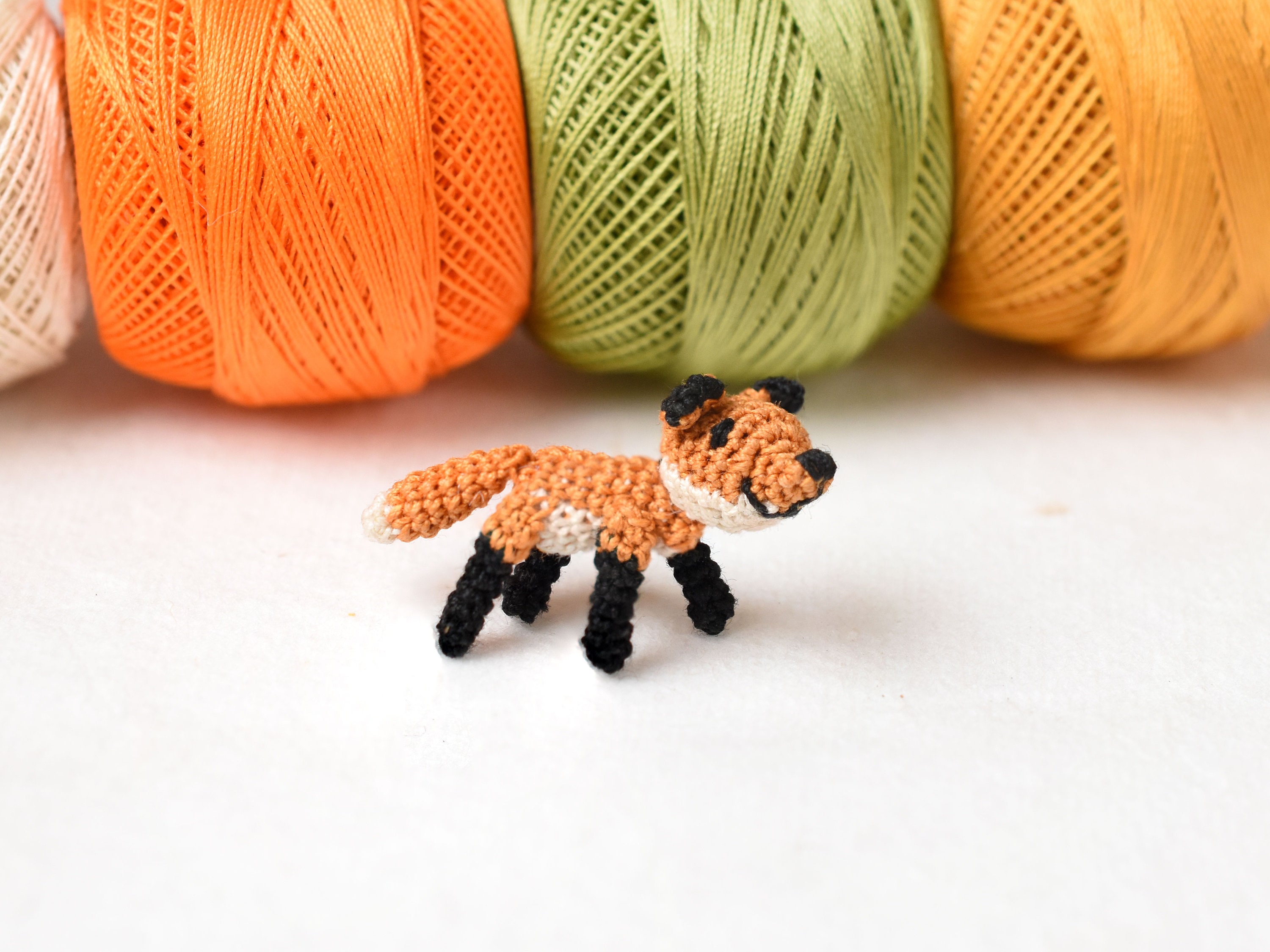Miniature Crochet Fox Stuffed Animal - Tiny Fox Amigurumi Art - Mini ...