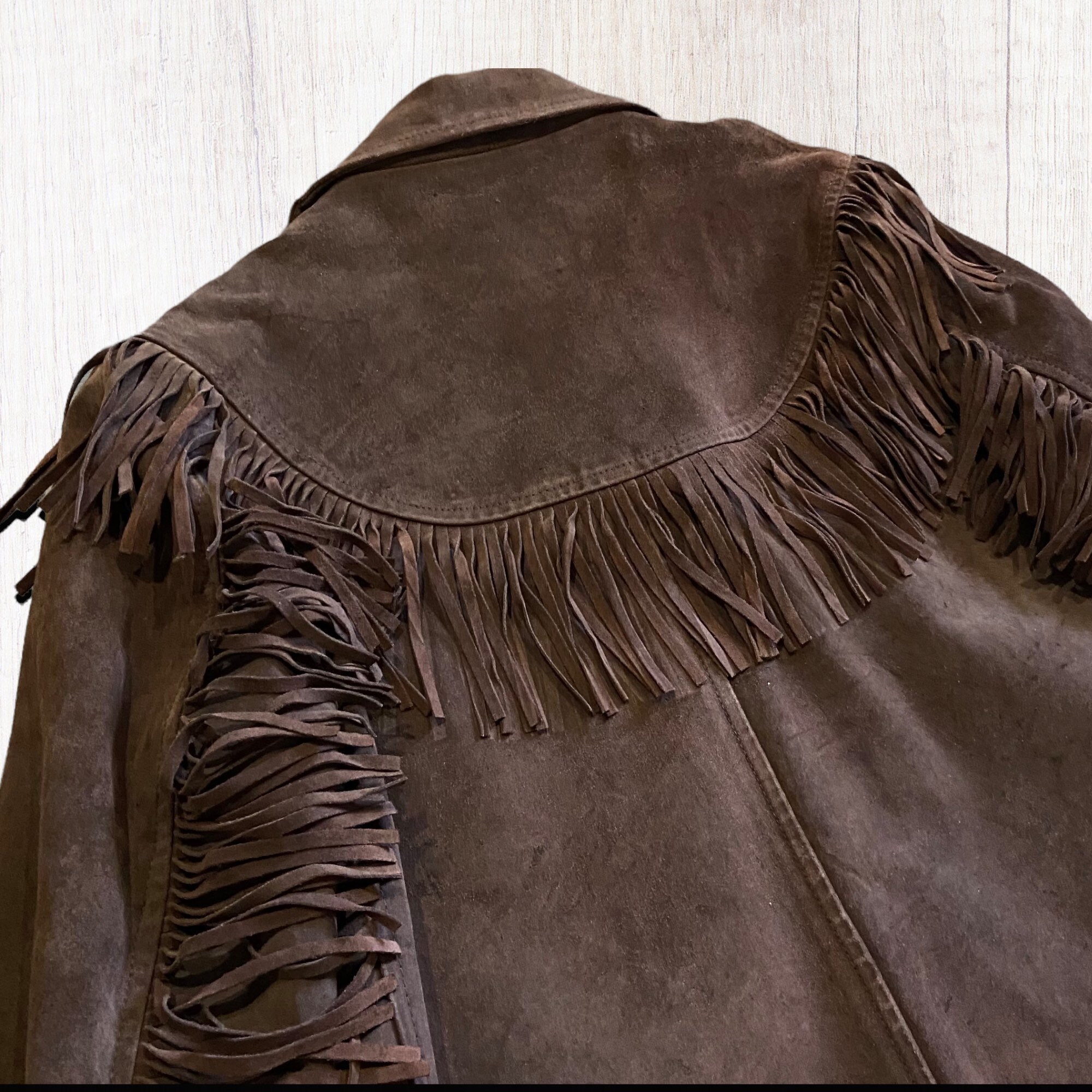 Vintage 70s Western Suede Fringe Jacket Cowboy Cowgirl Coat Leather ...