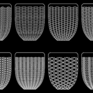 Curved Wood Laser Cut Patterns: Flexible Plywood Lightburn Template ...