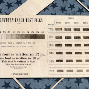 Lightburn Laser Engraved Test Files, Laser Test File SVG, Engrave Test ...