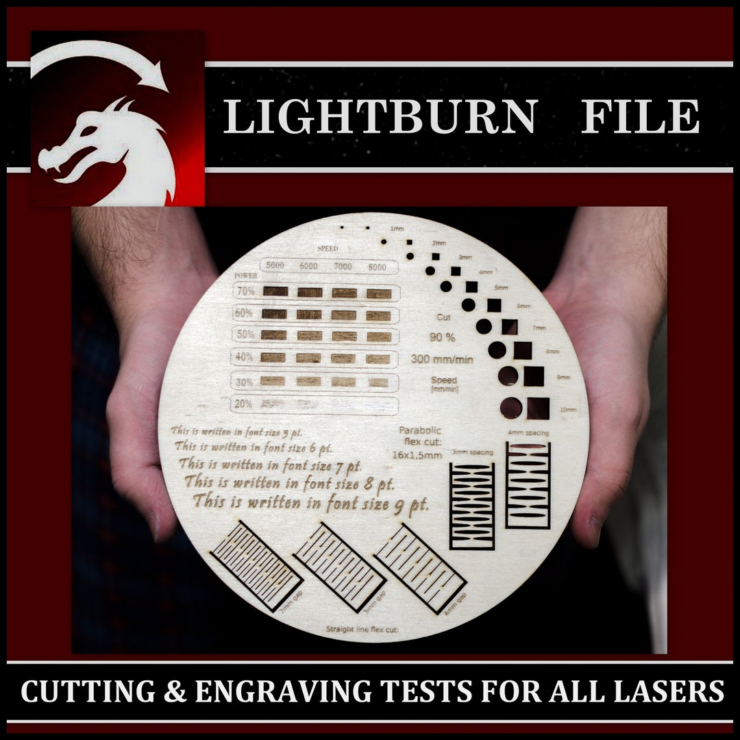 Lightburn Laser Test Card: Engraving & Cut Material Test (SVG-DXF) - Etsy