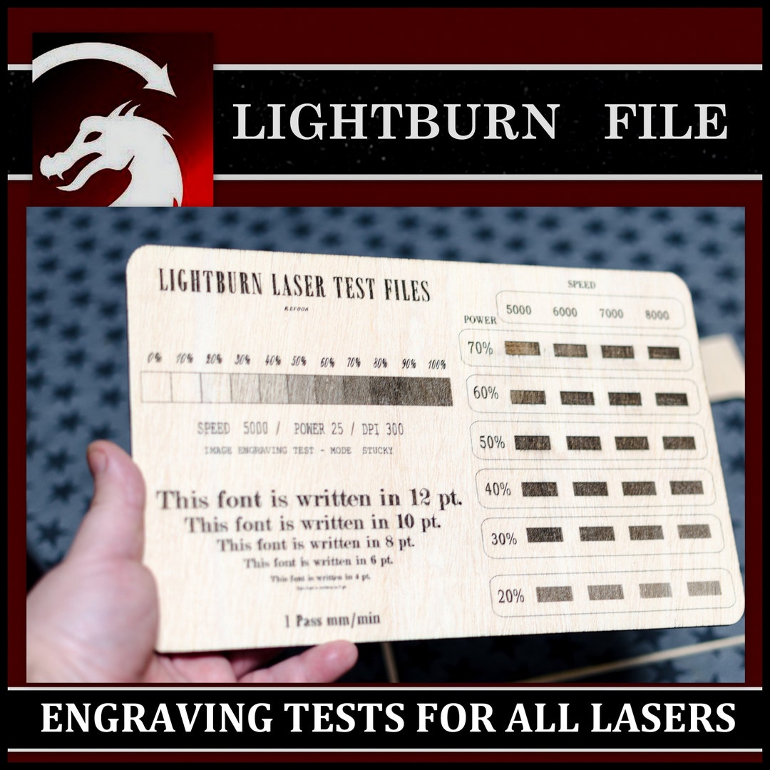 Lightburn Laser Engraved Test Files, Laser Test File SVG, Engrave Test ...