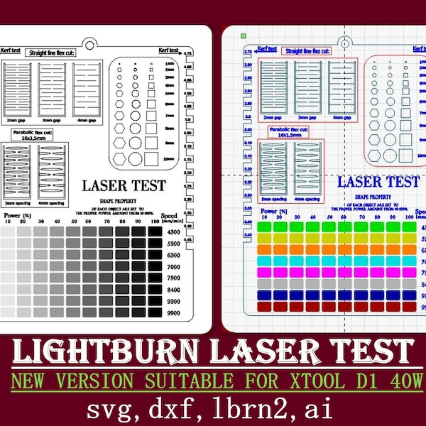 Ortur Lightburn Test Card - Etsy
