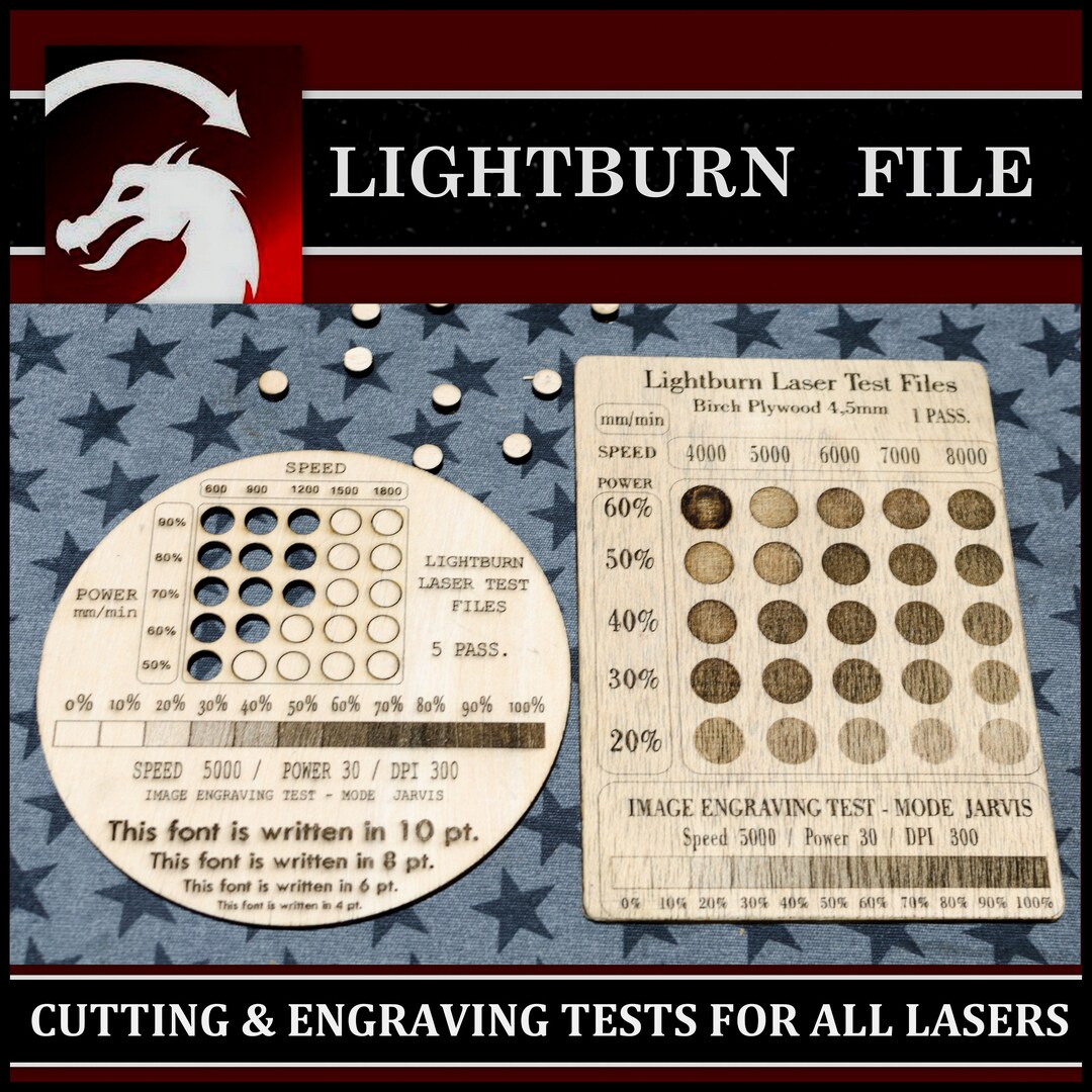 Material Test Card Light Burn, Cut Test, Plywood, Laser Scale, Laser ...