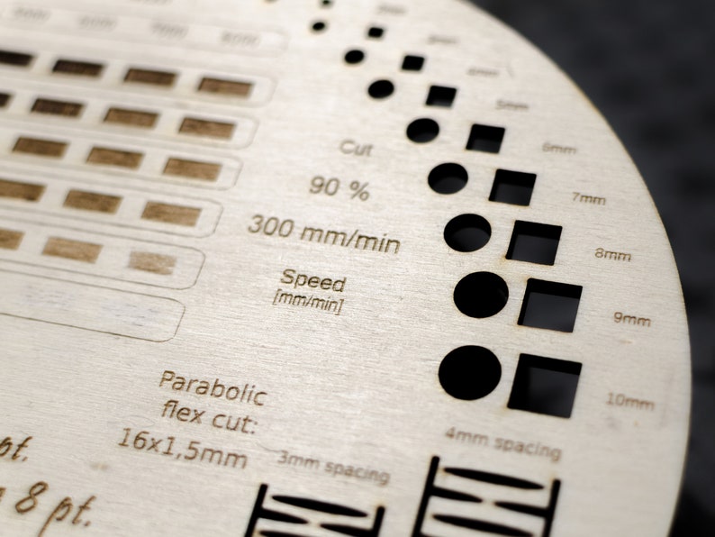 Lightburn Laser Test Card, Engraving and Cut Material Test, Laser Test ...