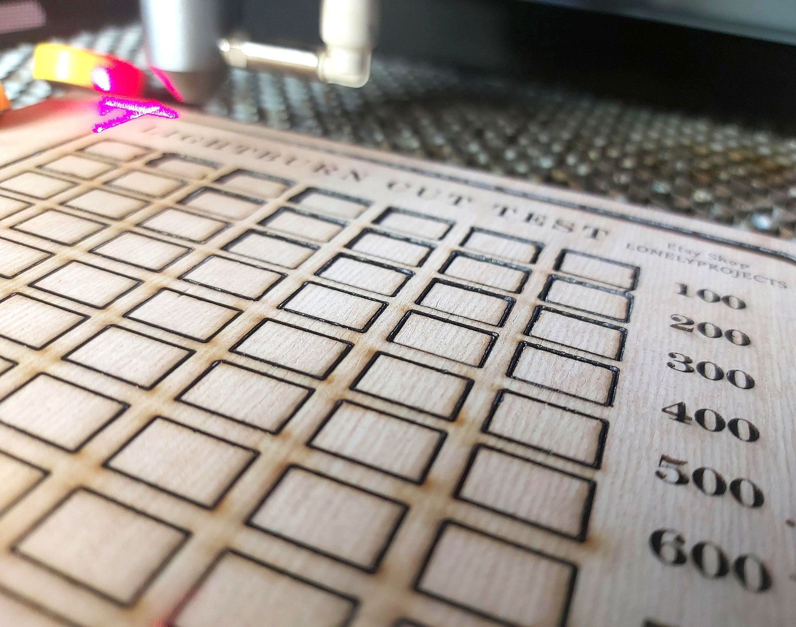 Lightburn Cutting Test, Cut Test, Plywood, Laser Scale, Material Test ...