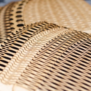 Curved Wood Laser Cut Patterns: Flexible Plywood Lightburn Template ...