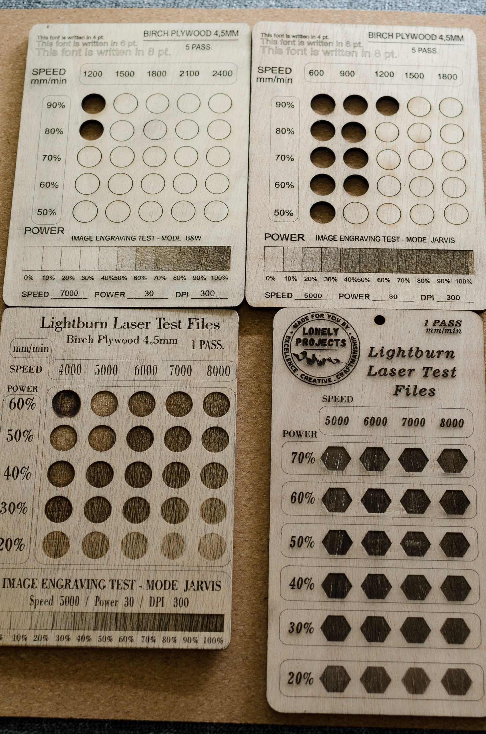 4 Fichiers Lightburn Laser Cut Test Laser Cut Test File SVG Etsy France