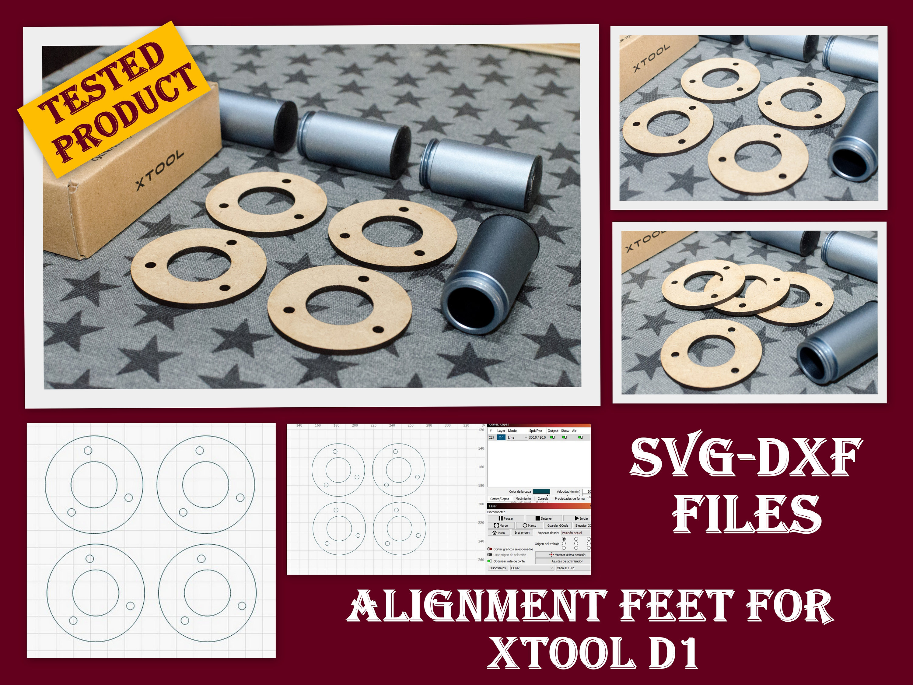 Alignment Feet for Xtool D1, SVG for Xtool D1 Feet, Xtool Feet Jig ...