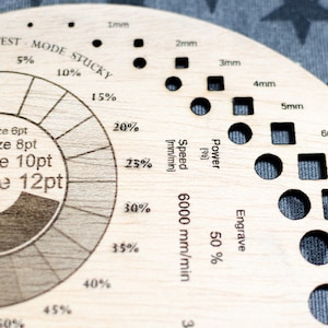 Lightburn Laser Test Card: Engraving & Cut Material Test (SVG-DXF) - Etsy