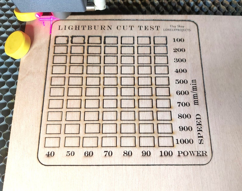 Lightburn Cutting Test Cut Test Plywood Laser Scale - Etsy