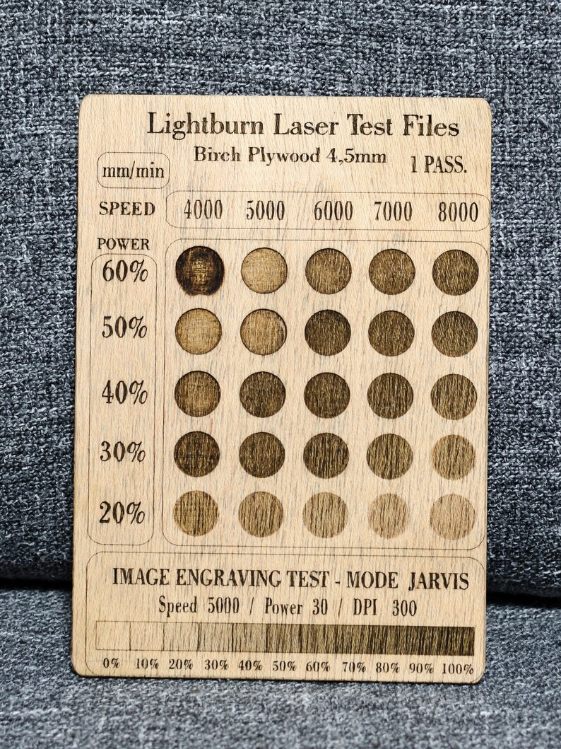 Lightburn Laser Engraved Test Files, Laser Test File SVG, Engrave Test ...