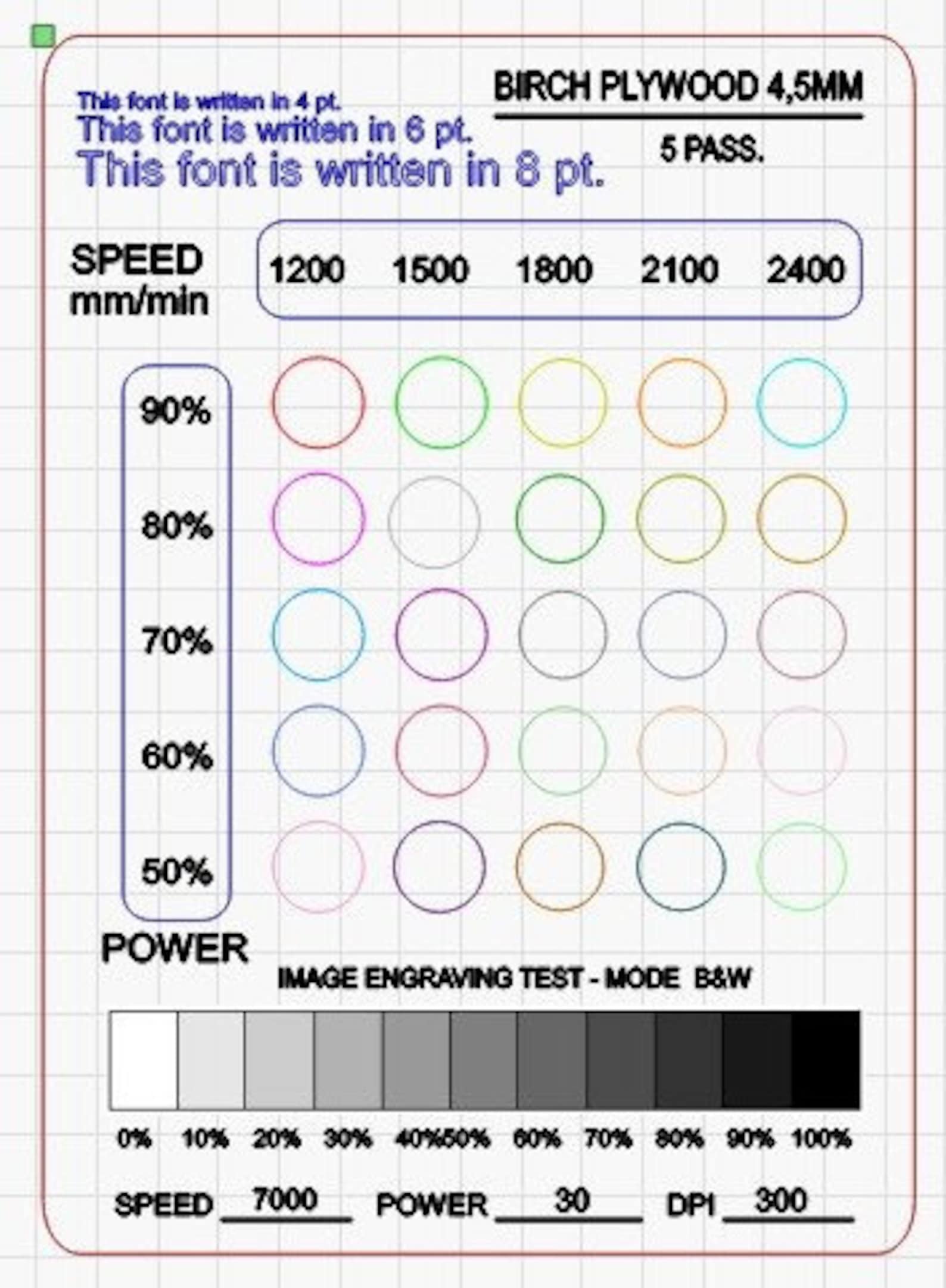 Lightburn Laser Test Files, Laser Cut Test File SVG, Engrave Test, Cut ...