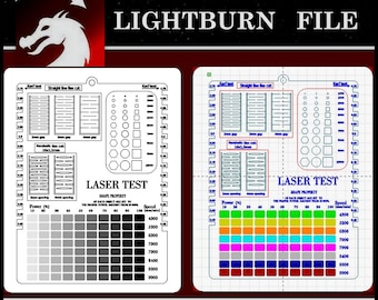 Lightburn Laser Test Card, Engraving and Cut Material Test, Laser Test ...