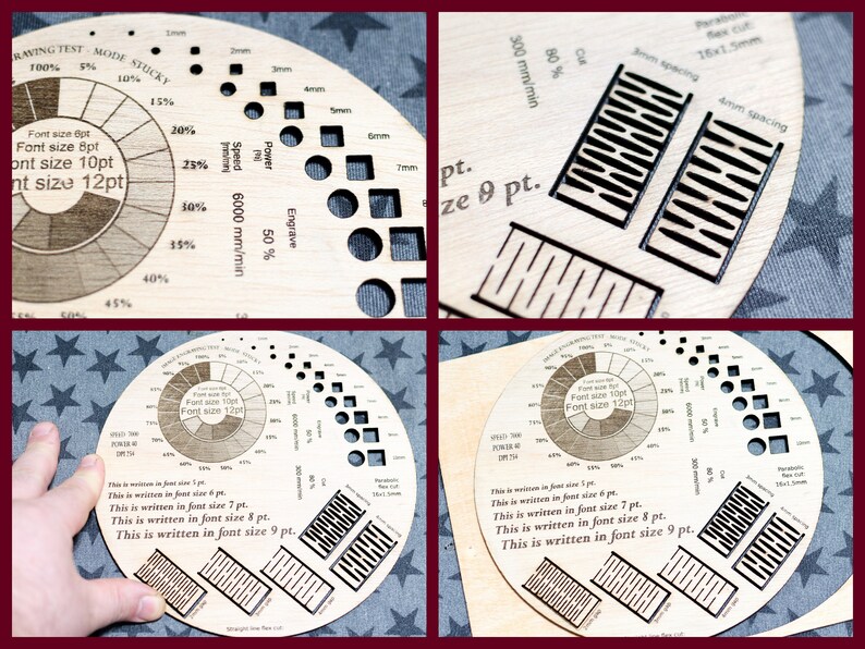 Lightburn Laser Test Card: Engraving & Cut Material Test (SVG-DXF) - Etsy