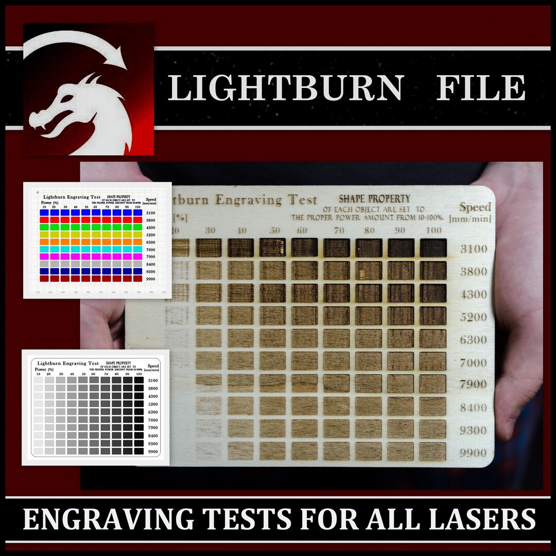 Prueba De Grabado Láser Lightburn, Escala Láser, Tarjeta De Prueba De Material Lightburn ...