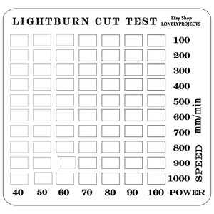 Lightburn Cutting Test, Cut Test, Plywood, Laser Scale, Material Test ...