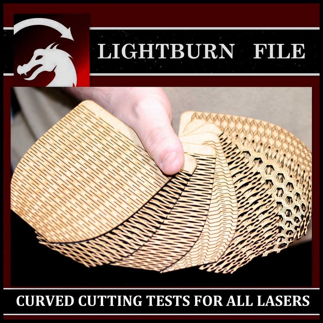 Curved Wood Laser Cut Patterns: Flexible Plywood Lightburn Template ...