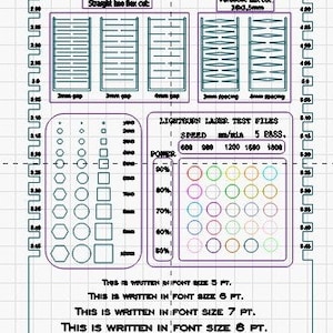 Lightburn Laser Test Card: Engraving & Cut Material Test (SVG, DXF) - Etsy