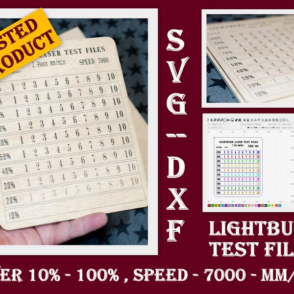 Lightburn Power Scale Test - Etsy