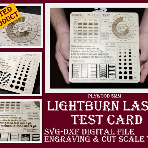 Laser Test Files Material Test Card Lightburn Cut & - Etsy