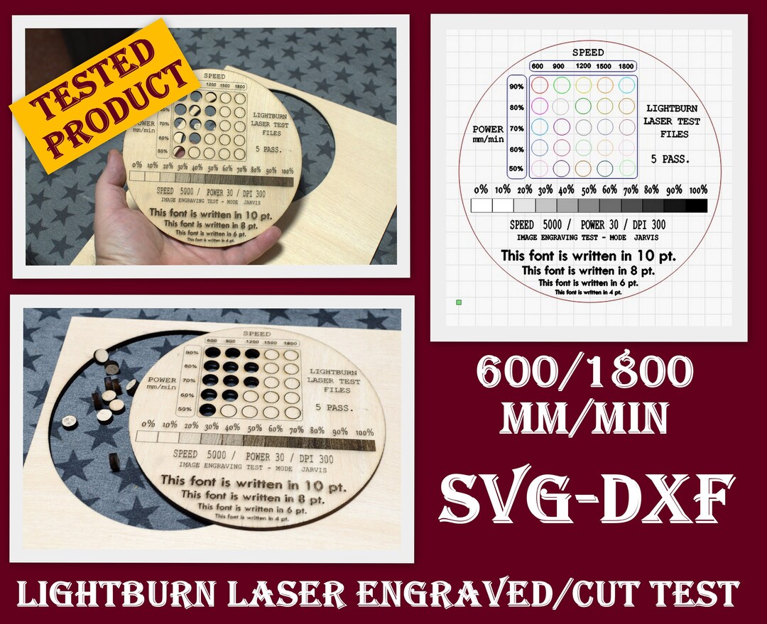 Cut Test Plywood Laser Scale Material Test Card Light Burn - Etsy