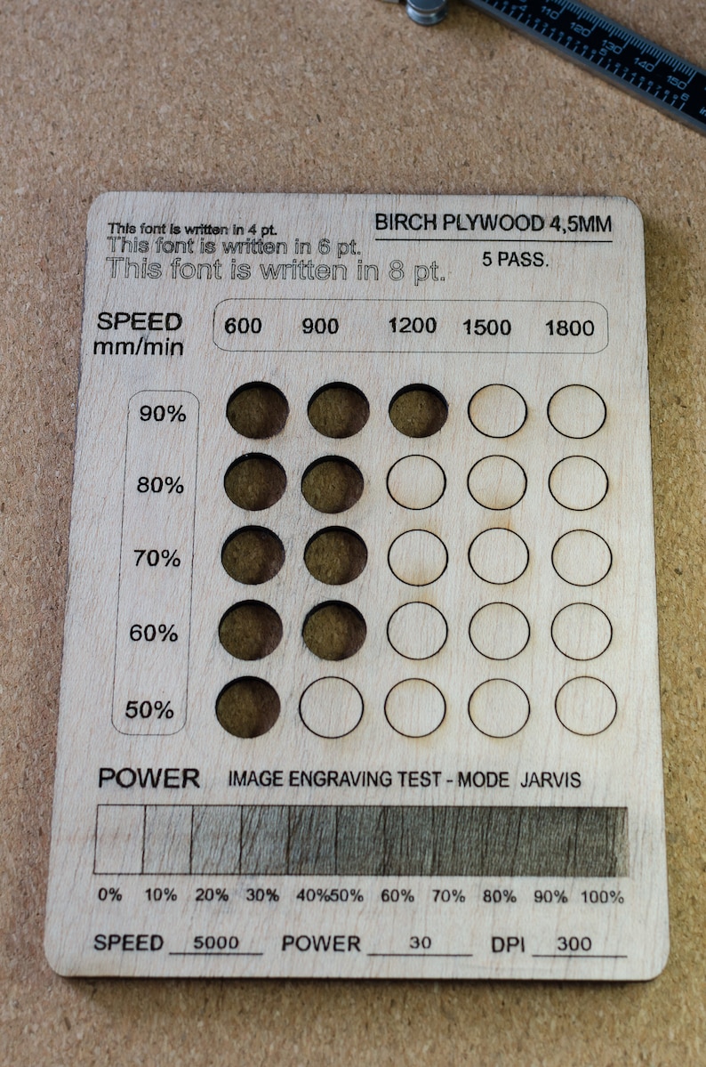 Laser Cut Test File: Plywood Material Scale (lightburn SVG) - Etsy