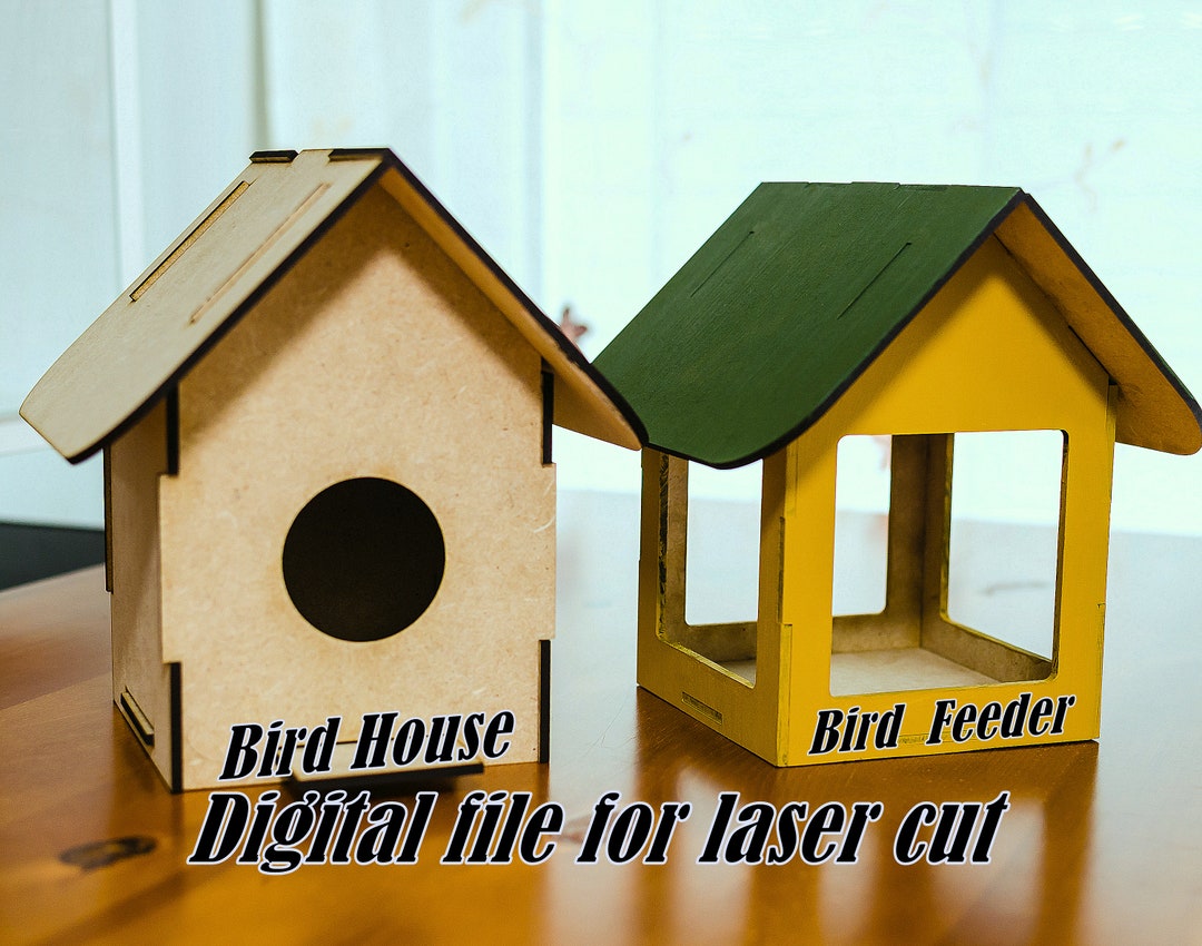 Digital Download Feeder and Bird House, Lightburn Ready File, Laser Cut ...