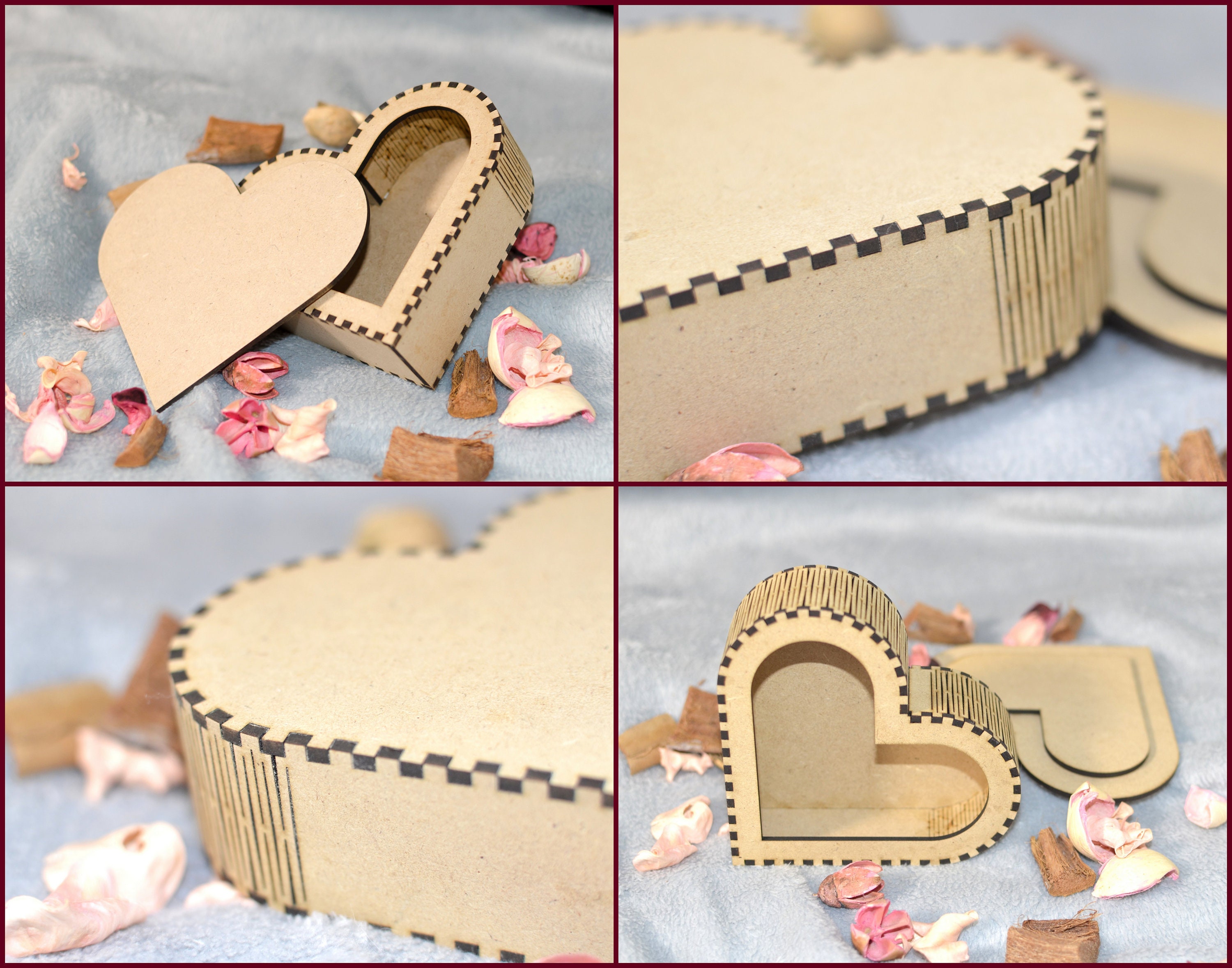Laser Cut Heart Shaped Trinket Box Laser Cut Heart Box - Etsy