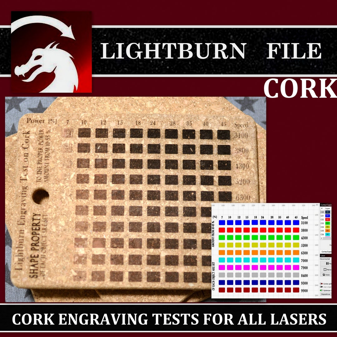 Cork Laser Test File: Lightburn Engraving Scale (SVG, DXF) - Etsy