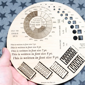Lightburn Laser Test Card: Engraving & Cut Material Test (SVG-DXF) - Etsy