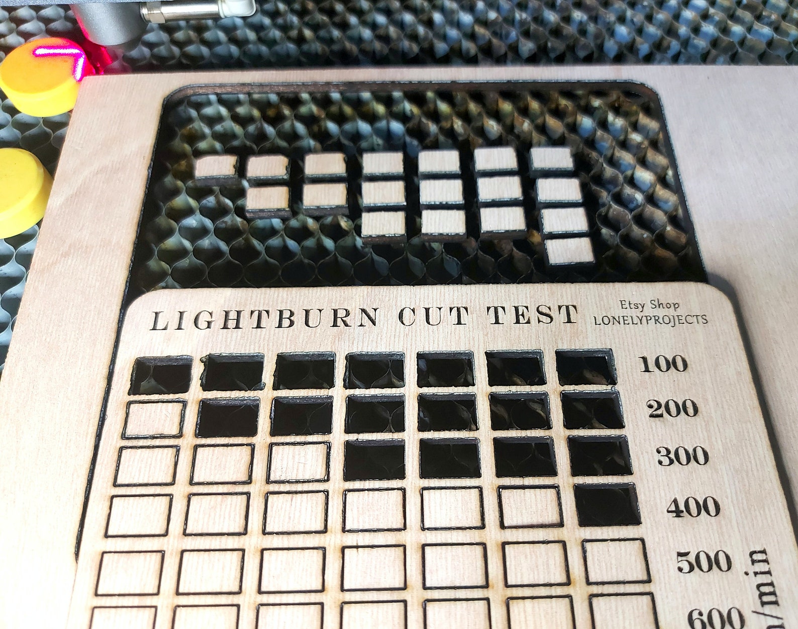 Lightburn Cutting Test, Cut Test, Plywood, Laser Scale, Material Test ...