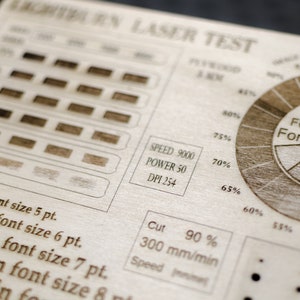 Lightburn Laser Test File: Cutting & Engraving (digital Download) - Etsy