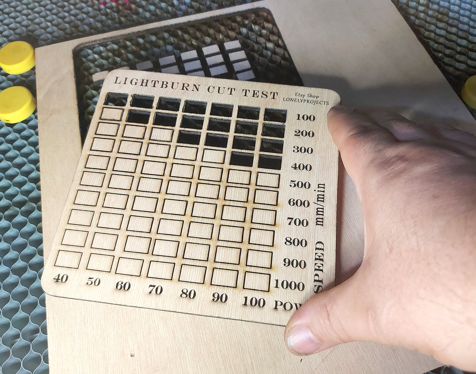 Lightburn Cutting Test Cut Test Plywood Laser Scale - Etsy