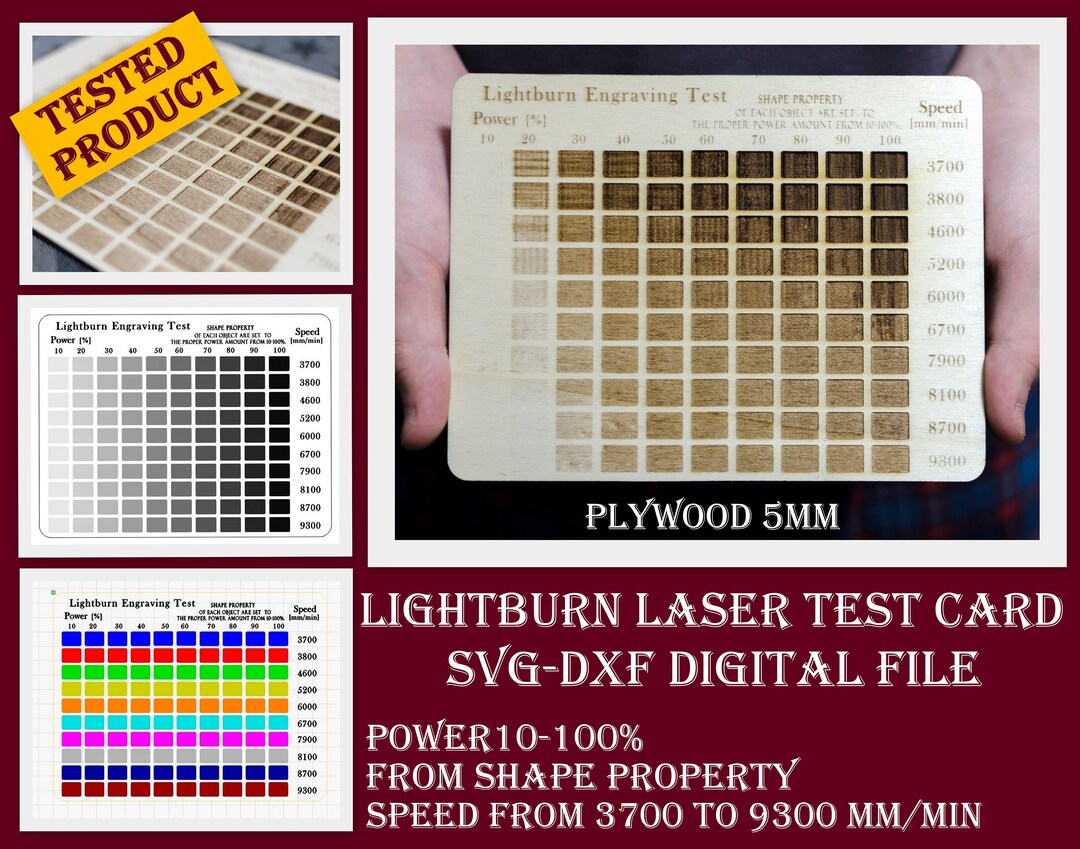 Lightburn Engraving Laser Test Laser Scale Material Test - Etsy